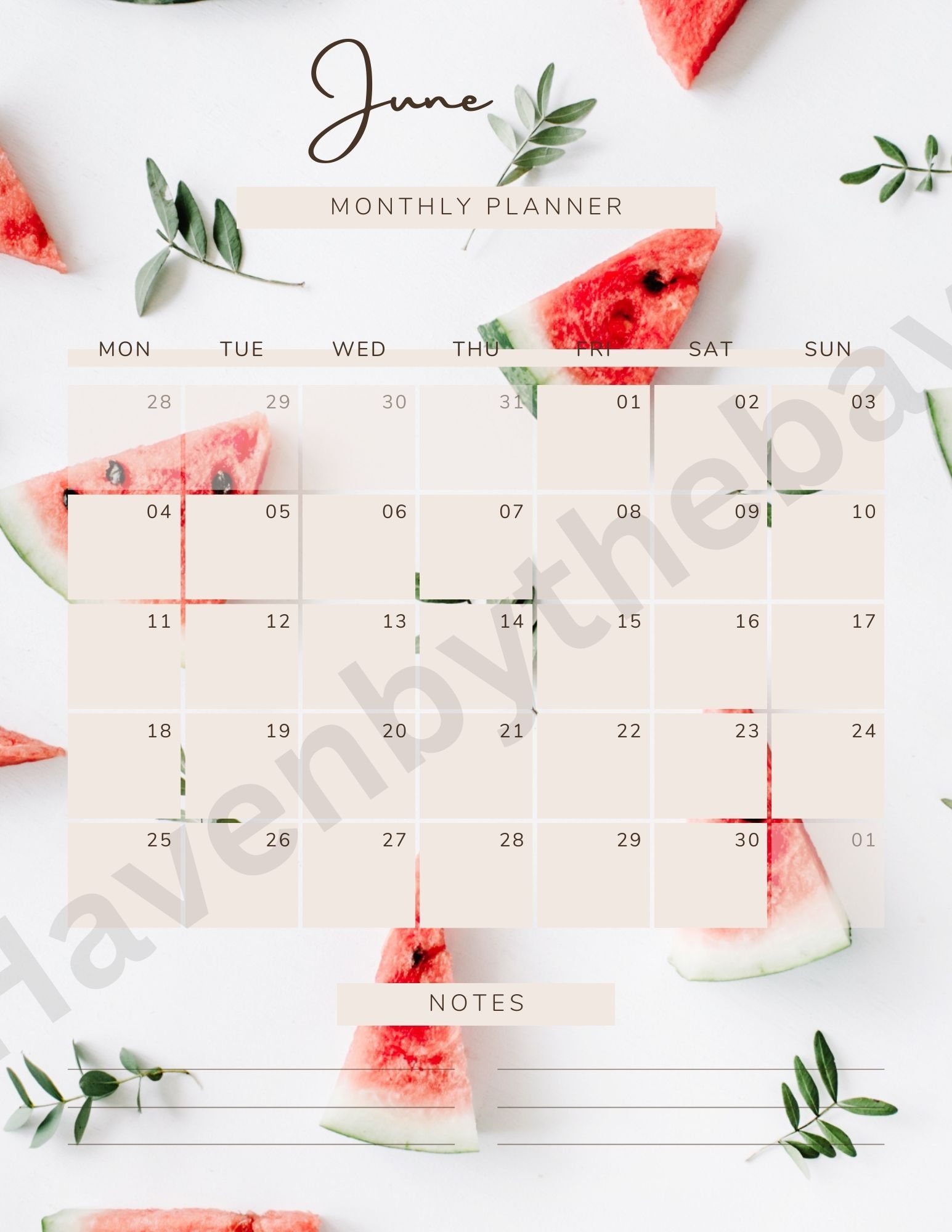 Printable Summer Calendar, Summer Planner, Summer To-do, Editable ...