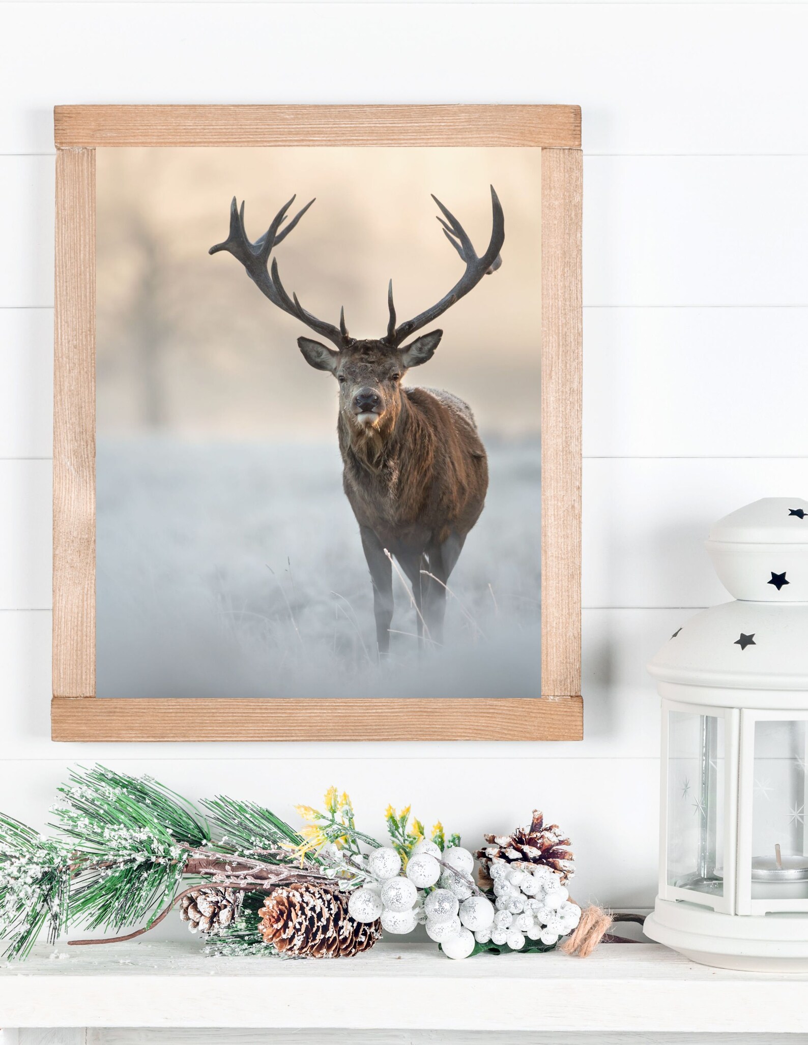 Snow Covered Buck | Christmas Prints | Xmas Printable Home Decor ...