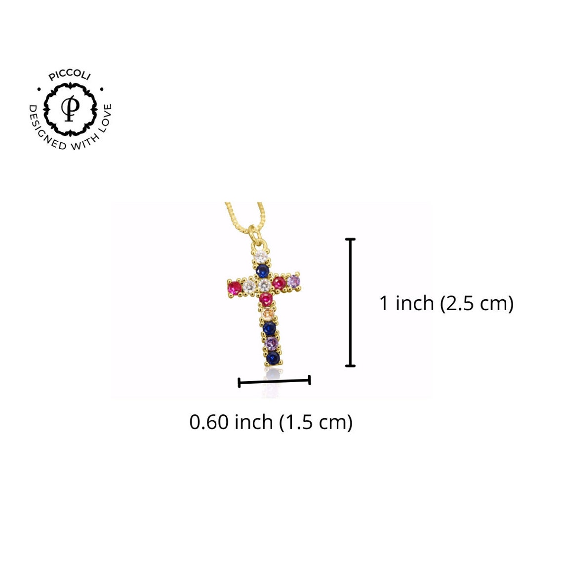 18k GOLD CROSS NECKLACE, Lords Prayer Crystal Cross Necklace Women Gold ...