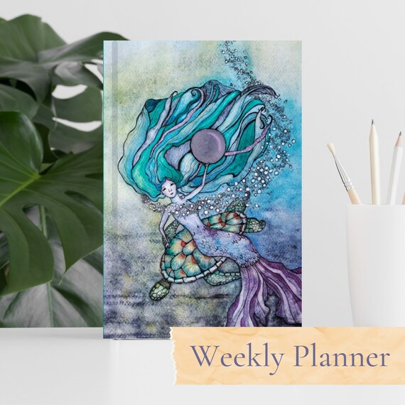 Mermaid Weekly Planner Undated Original Illustration - Etsy