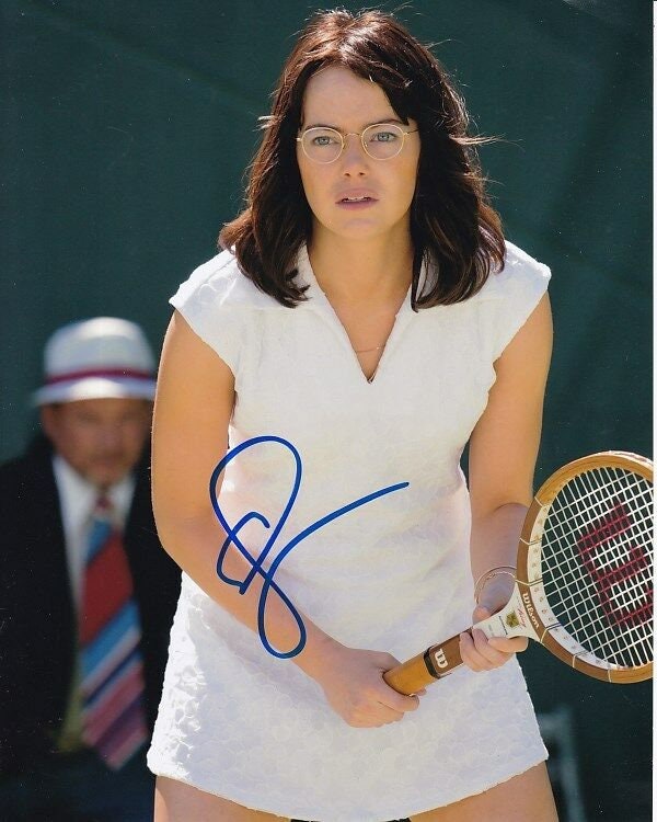 Emma Stone Signed Autograph 8x10 Battle of the Sexes Billie Jean King ...