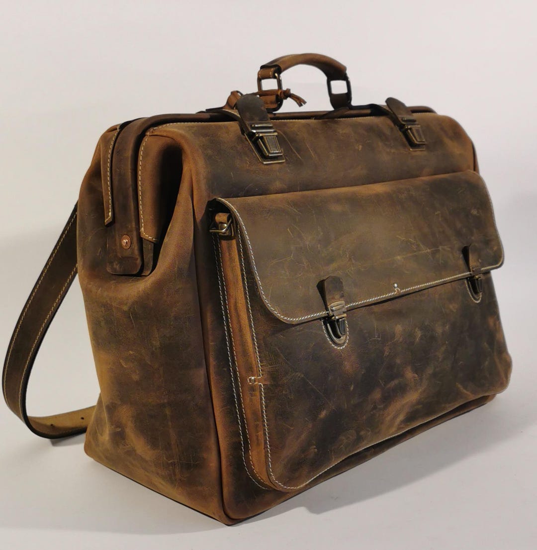 Lancaster Doctor Leather Bag Style, Crazy Horse Leather 17'' Laptop Bag ...