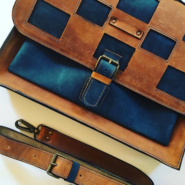 Leather Briefcase - Etsy