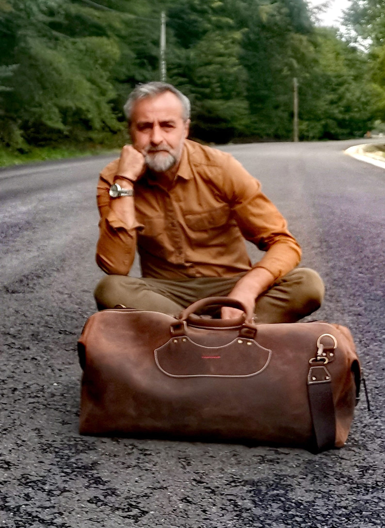 Duffel Leather Bag, Travel Crazy Horse Leather Bag, Sports Bag, Leather ...