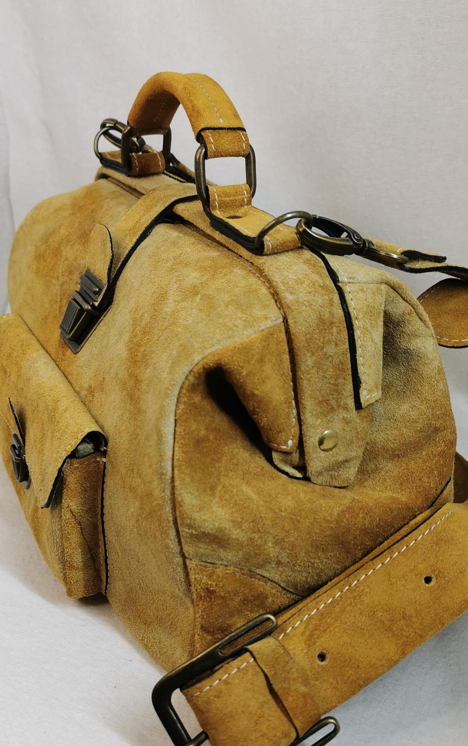 Woman Small Leather Doctor Style Bag, Handmade Crossbody Purse ...