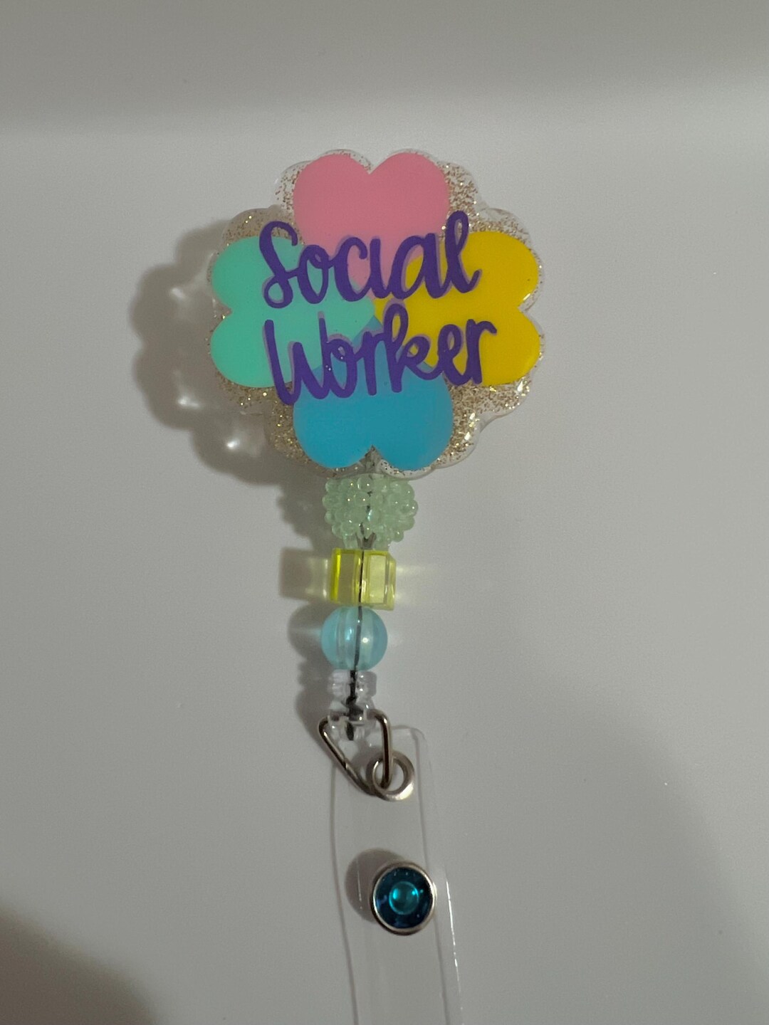Social Worker Retractable ID Badge Holder/ Badge Reel - Etsy
