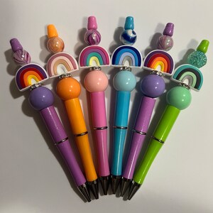 Rainbow Beaded Pens - Etsy