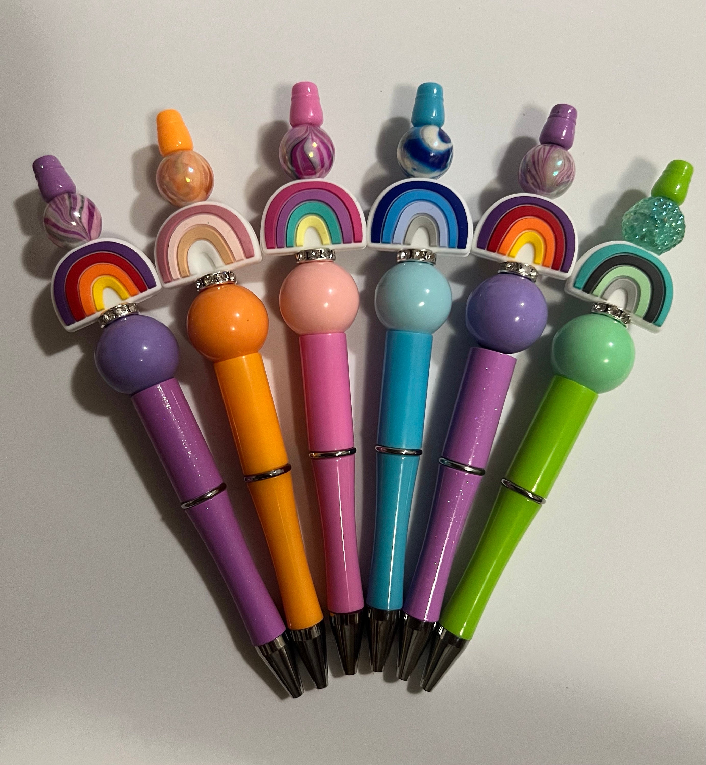 Rainbow Beaded Pens - Etsy