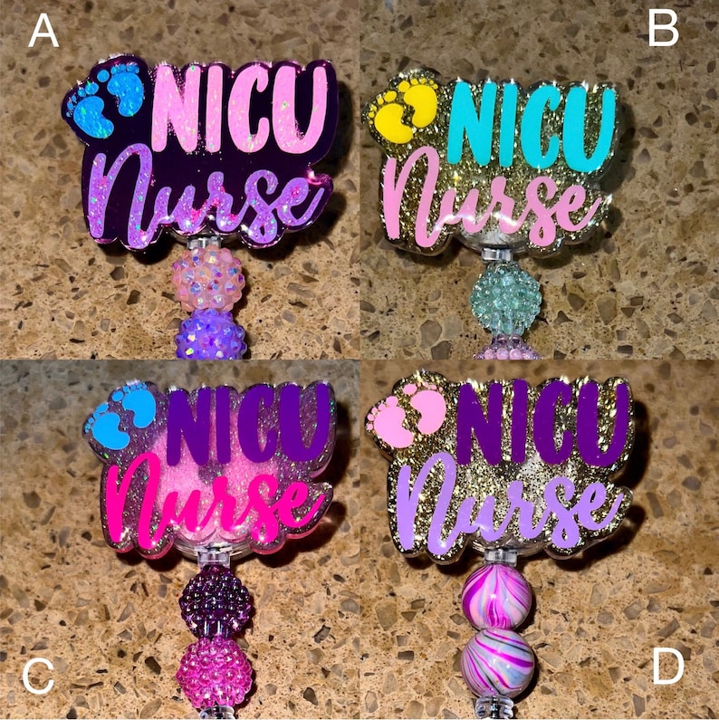 NICU Nurse Retractable ID Badge Holder/ Badge Reel - Etsy