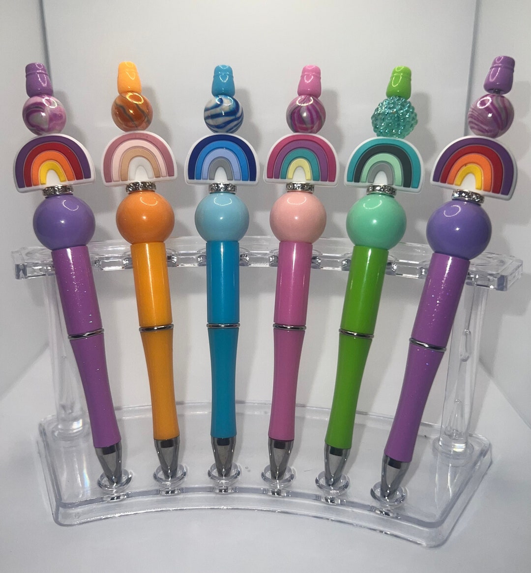 Rainbow Beaded Pens - Etsy
