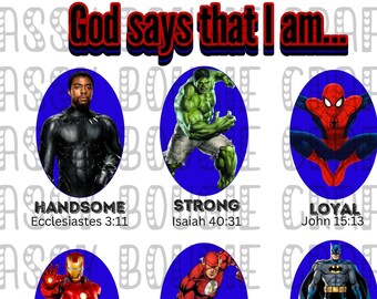 God Says I AM Super Hero DTF Transfer - Etsy