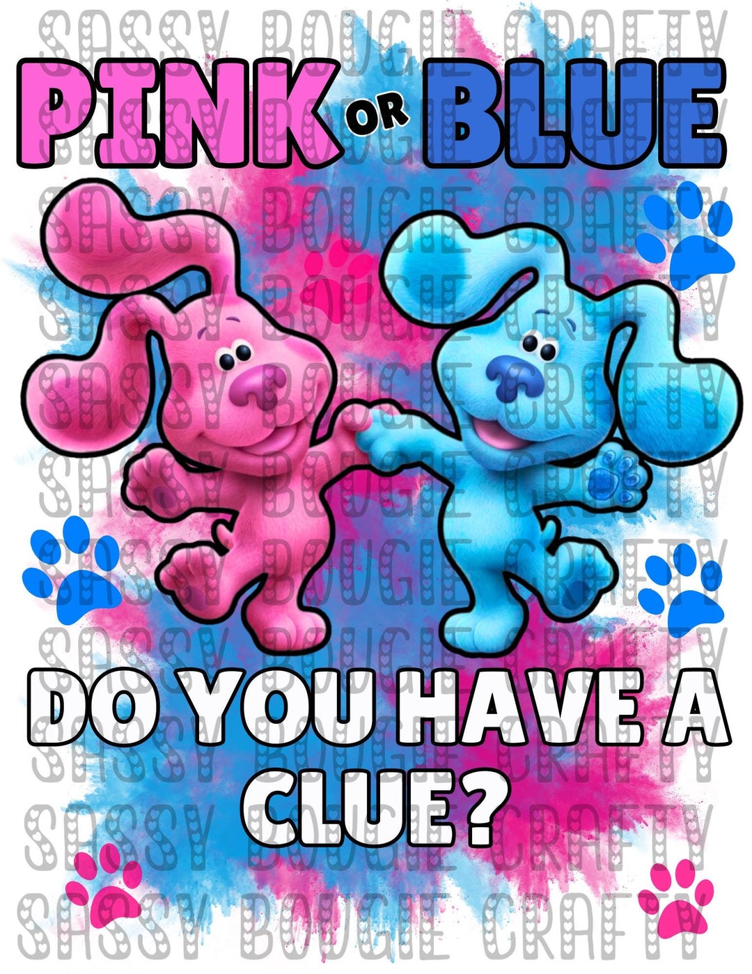 Blues Clues Gender Reveal PNG - Etsy