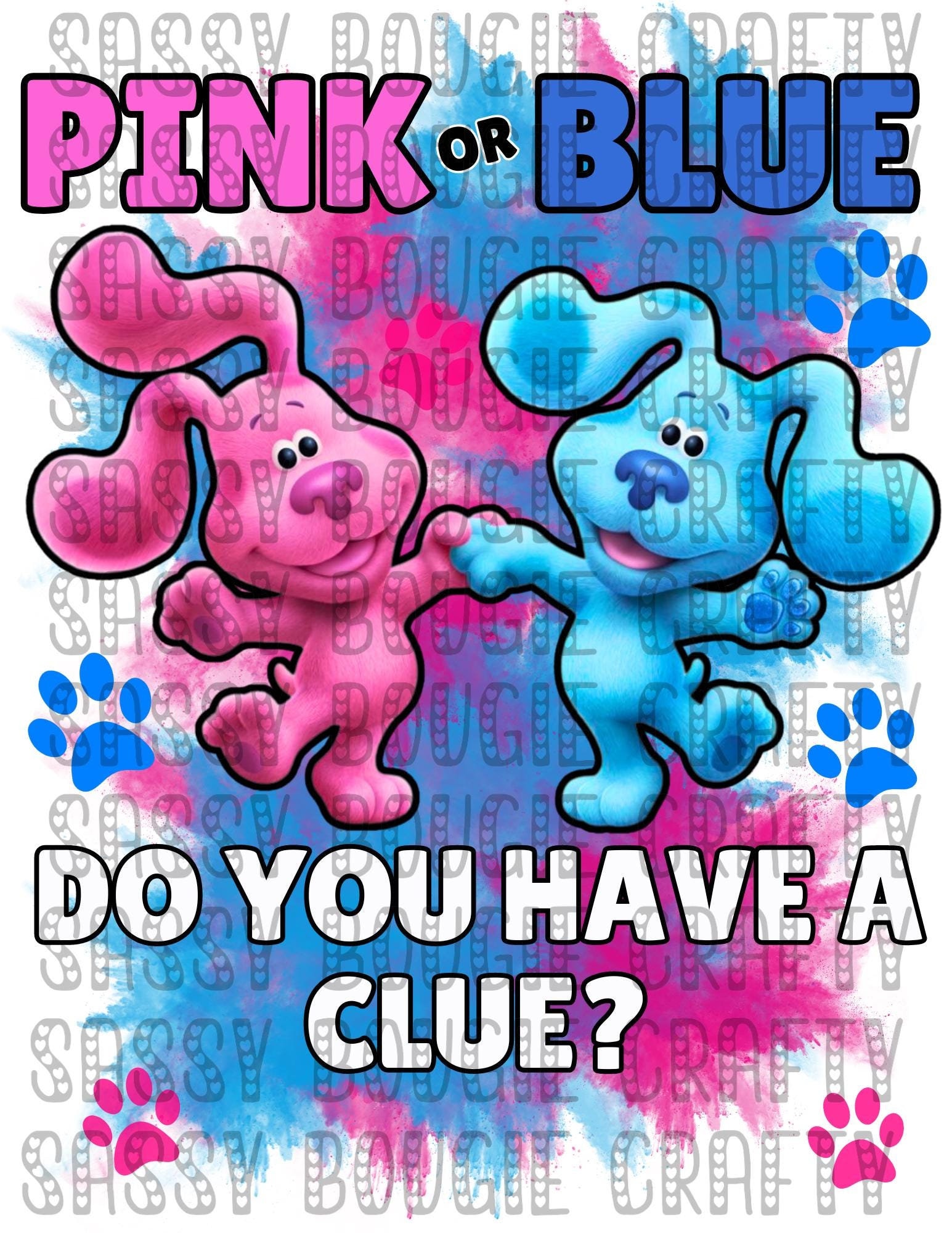 Blues Clues Gender Reveal PNG - Etsy