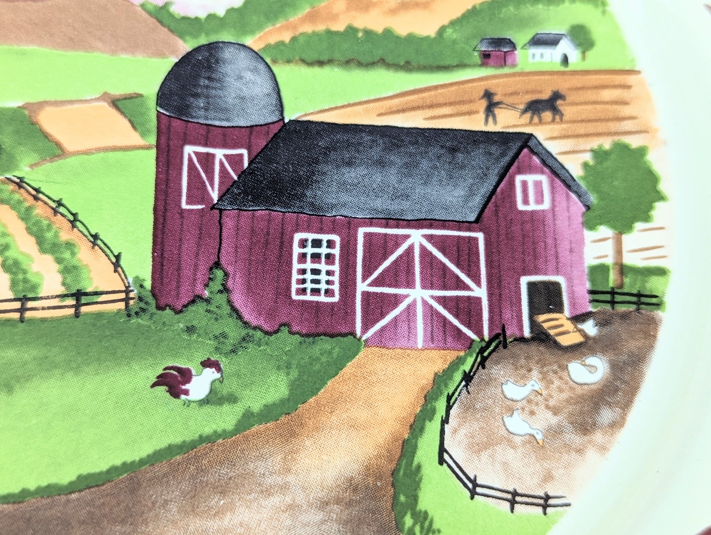 Set of 2 Vintage 8 Collectible Plates With Farm Scenery Farmhouse Barn ...