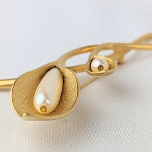Calla Lily Floral Faux Pearl 4 Brooch Pin Vintage Piscitelli 1980s ...