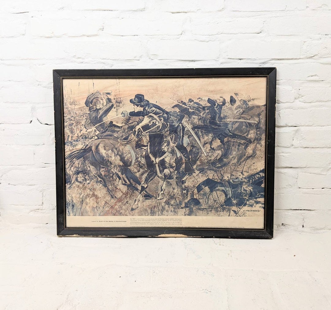 Vintage 1960s Framed Poster | Louis A. Gratz at the Battle of ...