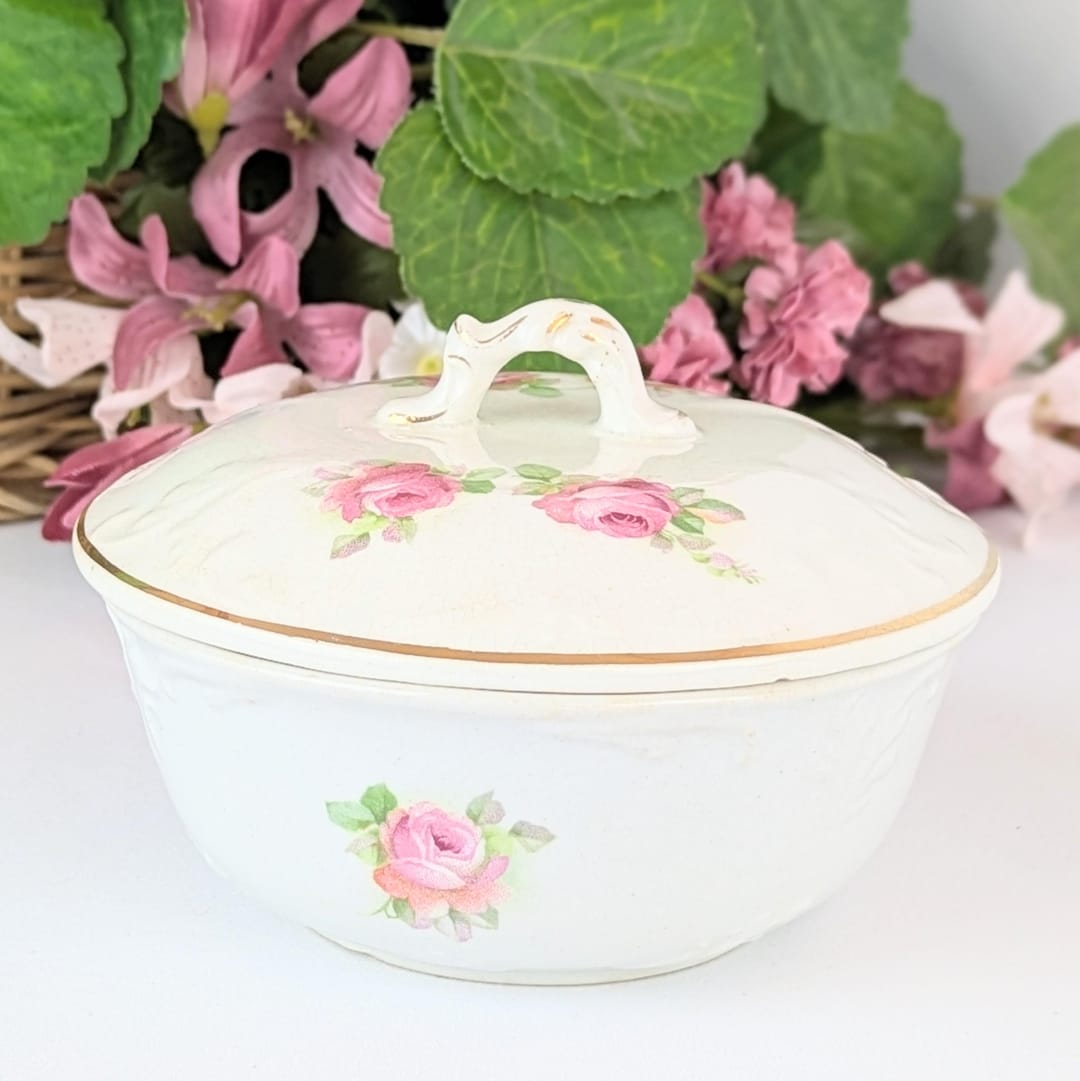 Antique Porcelain Butter Dish With Lid Early 1900s | Vintage ...