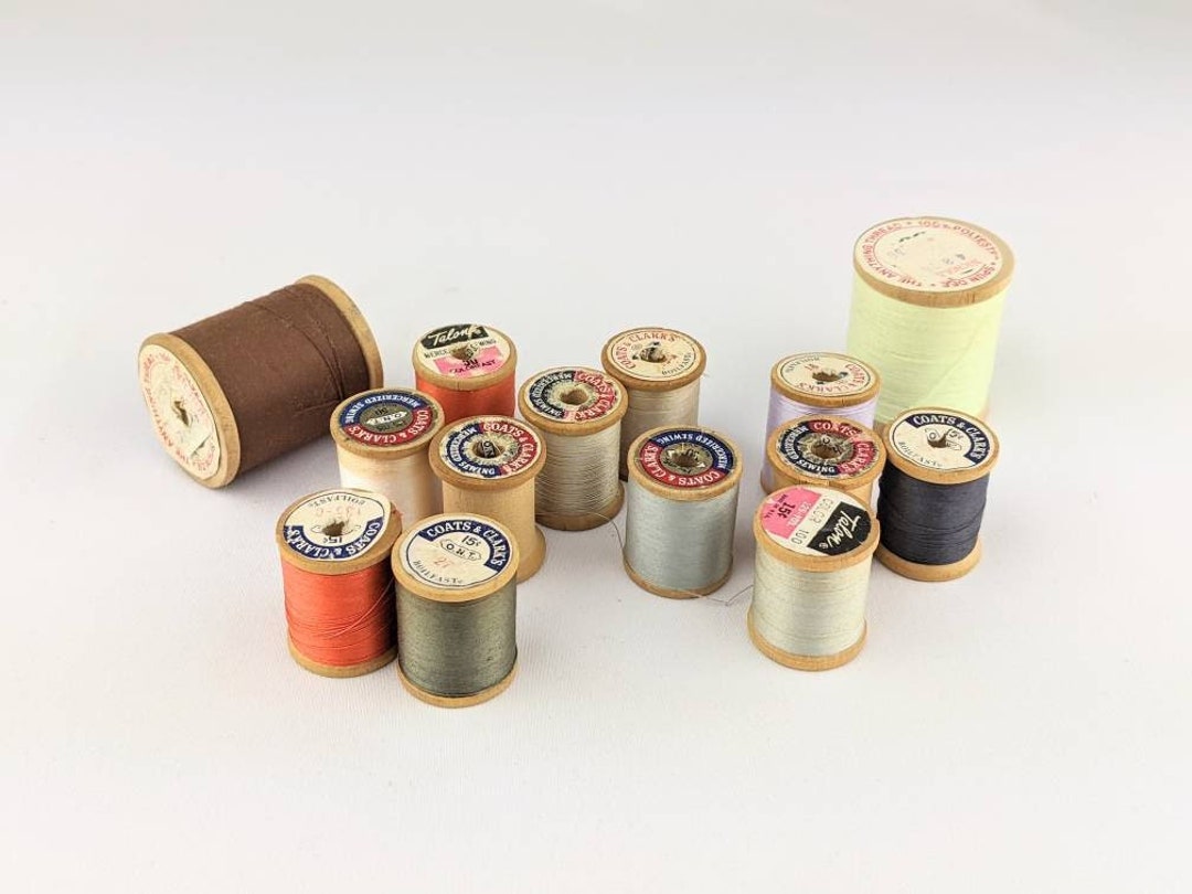 Old Wooden Spools of Thread Lot All Wood | 14 Vintage Wood Thread Empty ...
