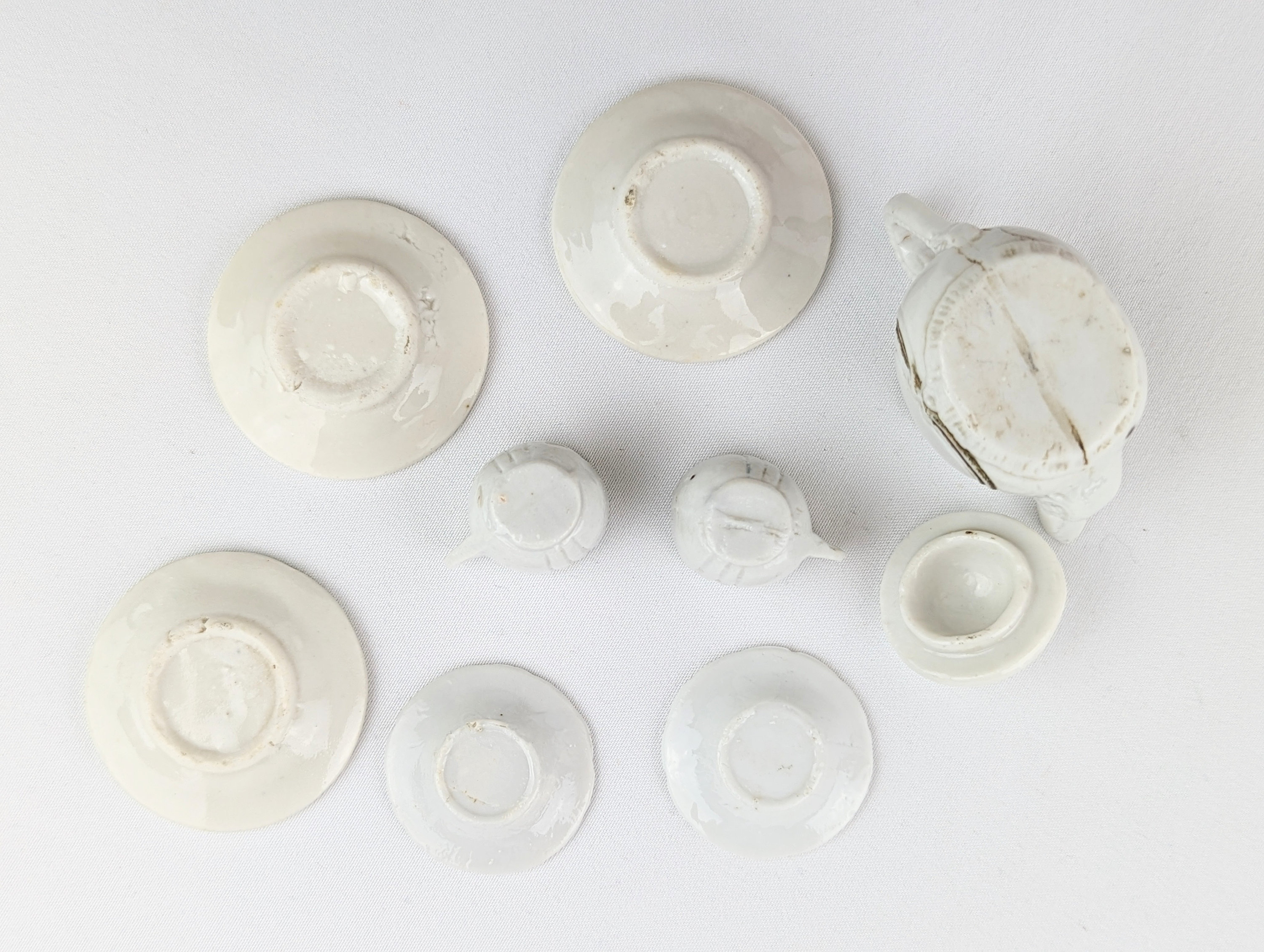 Antique White Porcelain Miniature Tea Set 9pc Dollhouse Tea - Etsy