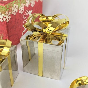 Silver Gold Taper Candle Holders Gift Boxes | Set of 3 Vintage Silver ...