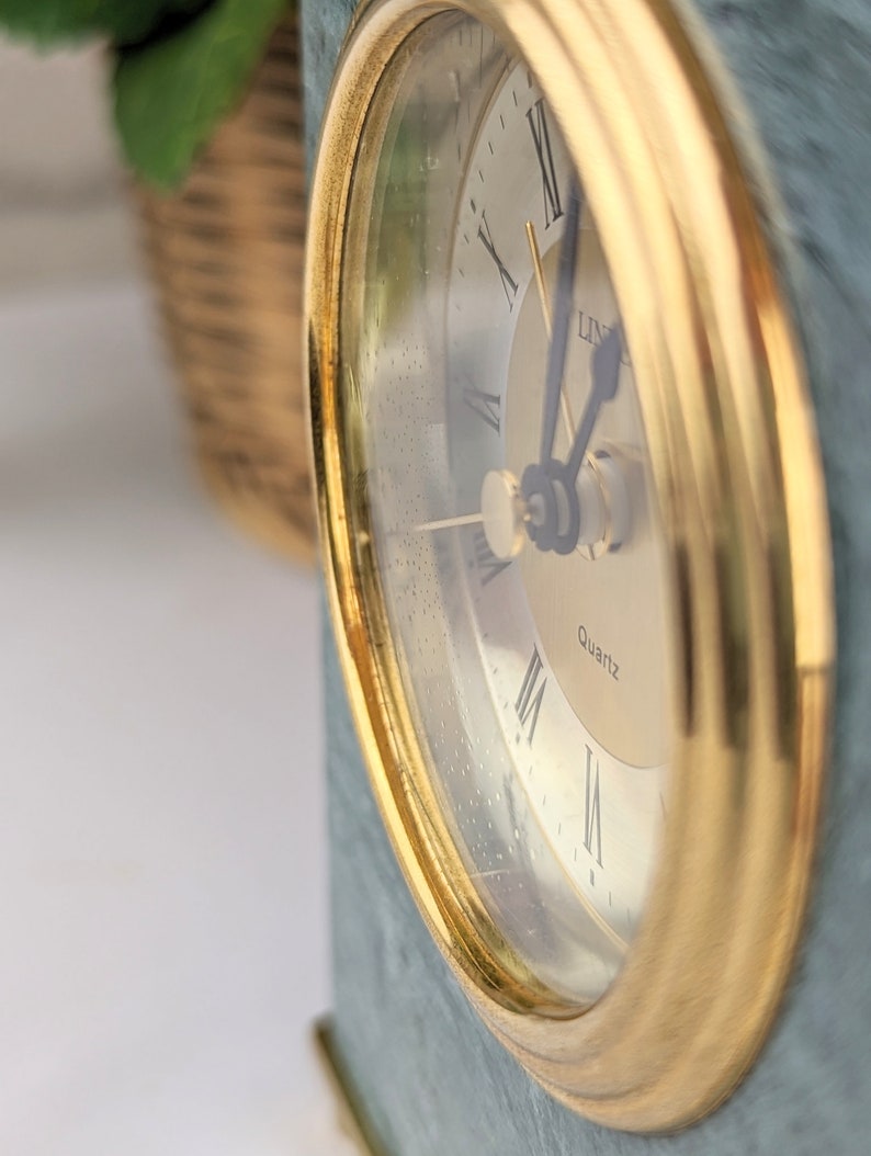 Green Marble Quartz Mantle Clock Tabletop Analog Clock - Etsy