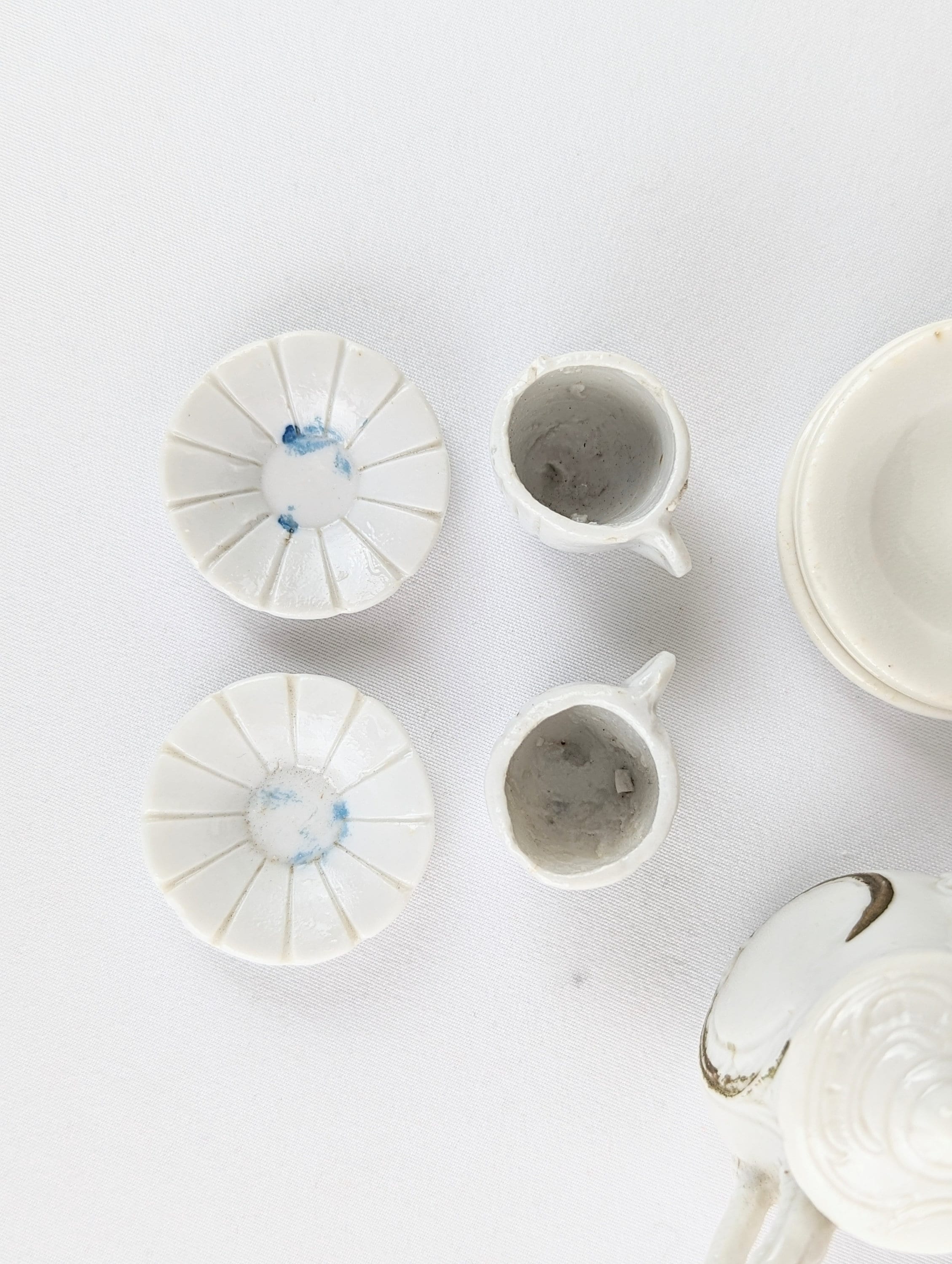 Antique White Porcelain Miniature Tea Set 9pc Dollhouse Tea - Etsy