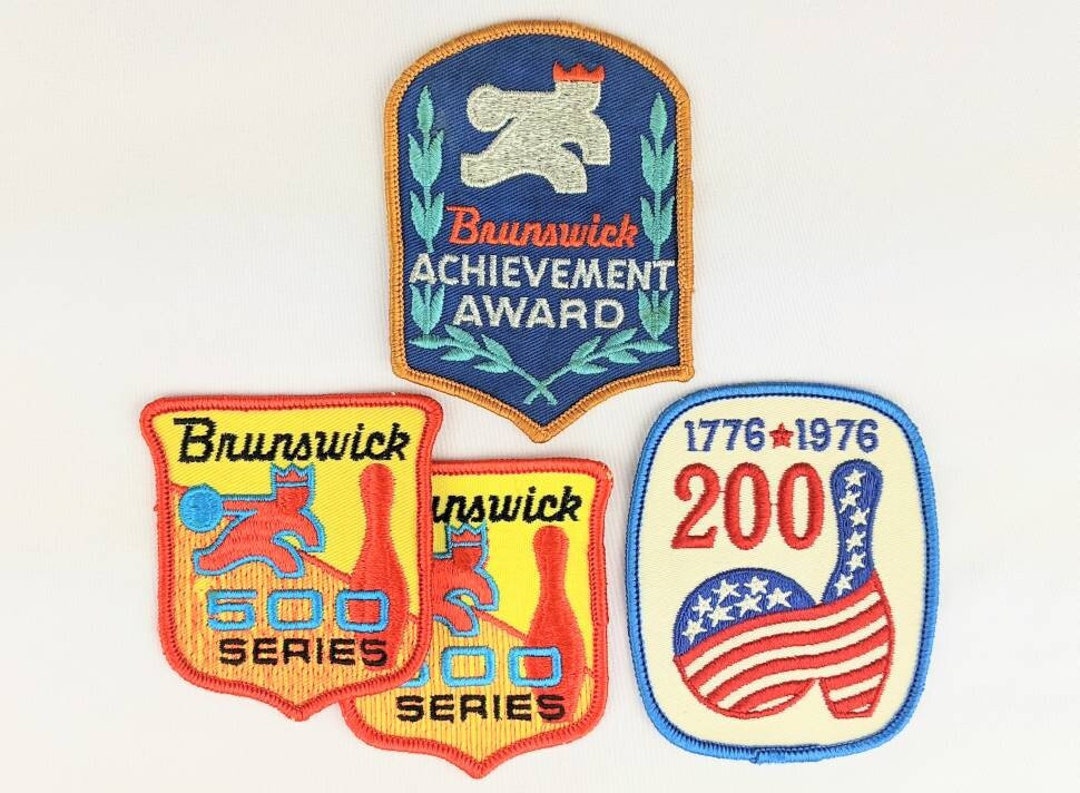 Set of 4 Brunswick Bowling 500 Series Achievement Award Patch Souvenirs ...