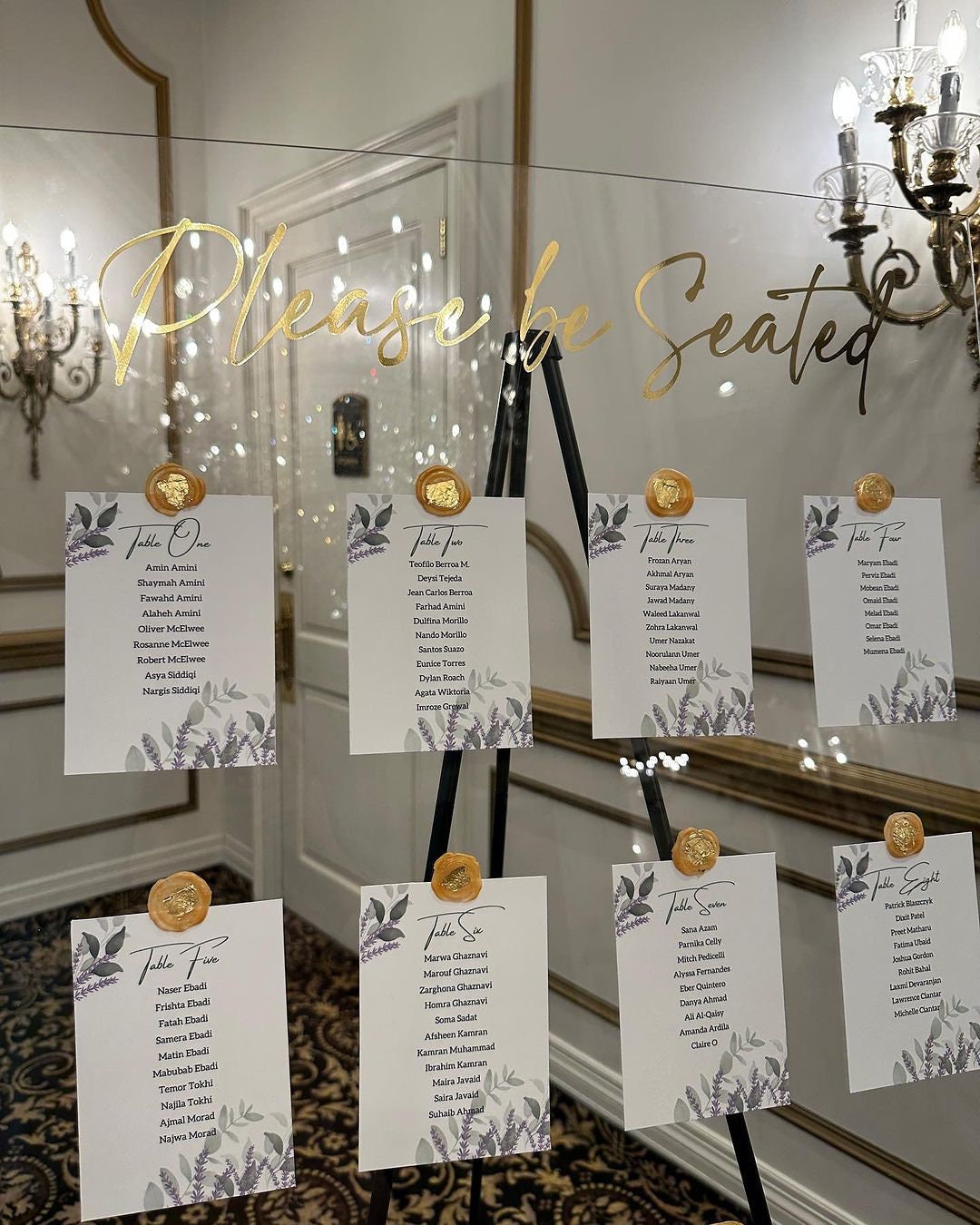 Wax Seal Stamp Seating Chart on Acrylic for Bridal Shower, Wedding ...
