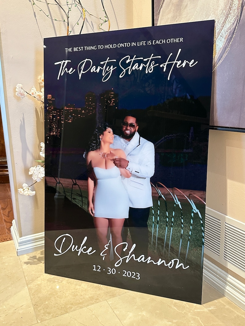 24x36 Custom Acrylic Photo Sign - Acrylic Wedding Welcome Sign, Baby ...