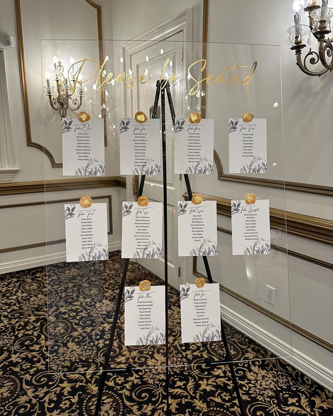 Wax Seal Stamp Seating Chart on Acrylic for Bridal Shower, Wedding ...