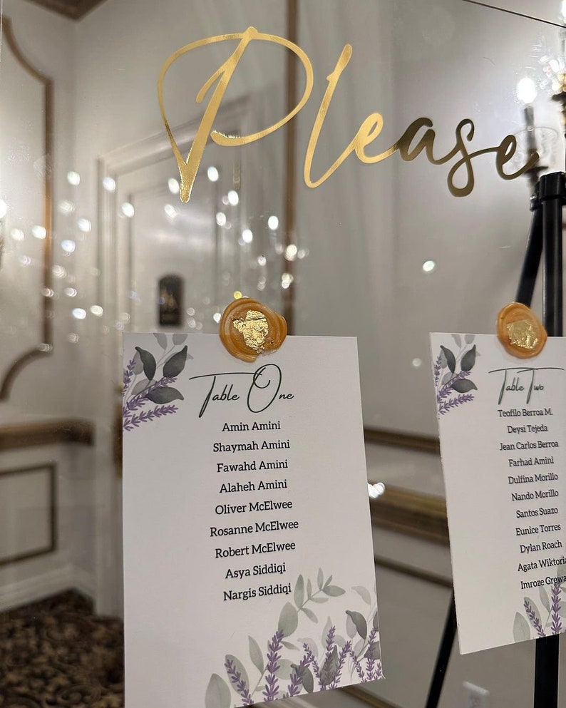 24x36 Custom Acrylic Wedding Seating Chart - Personalized Seating Chart ...