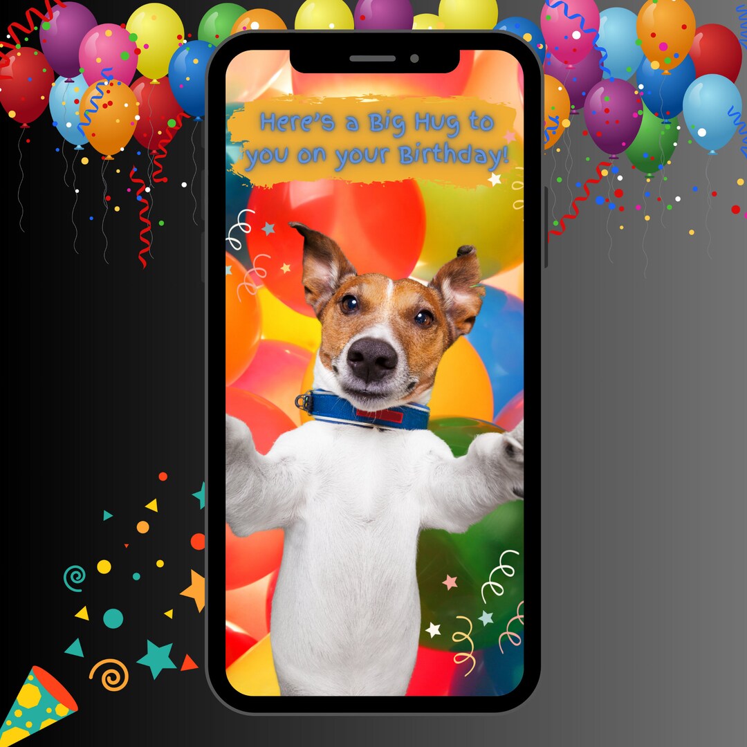 Jack Russell Birthday Ecard: Animated Dog Hug (digital) - Etsy