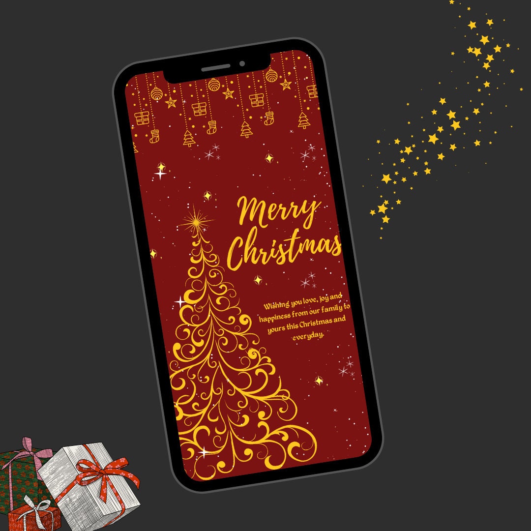Merry Christmas Digital Card Christmas Tree Merry Christmas Christmas ...