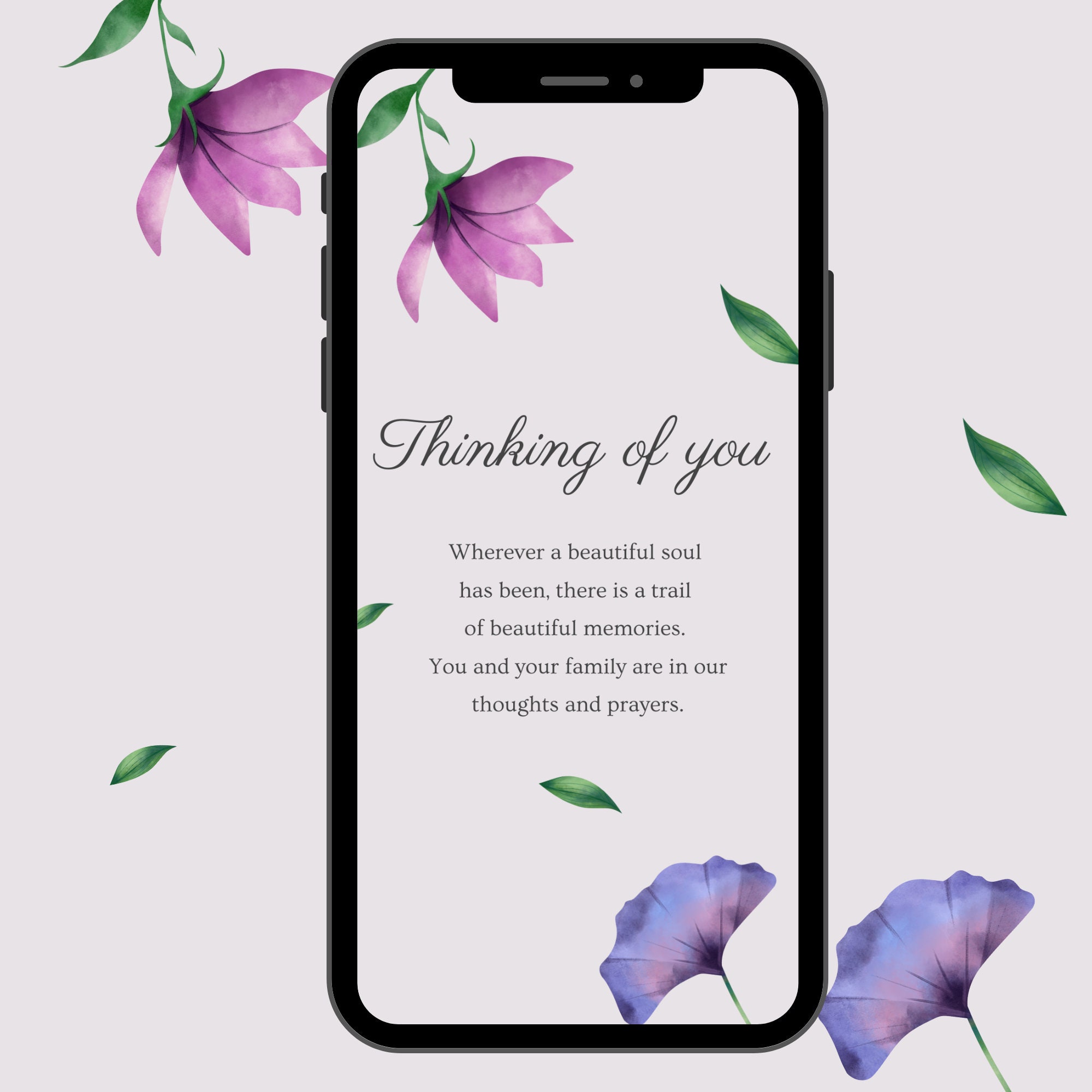 Condolences Digital Card Sympathy Card Thoughts and Prayers Card ...