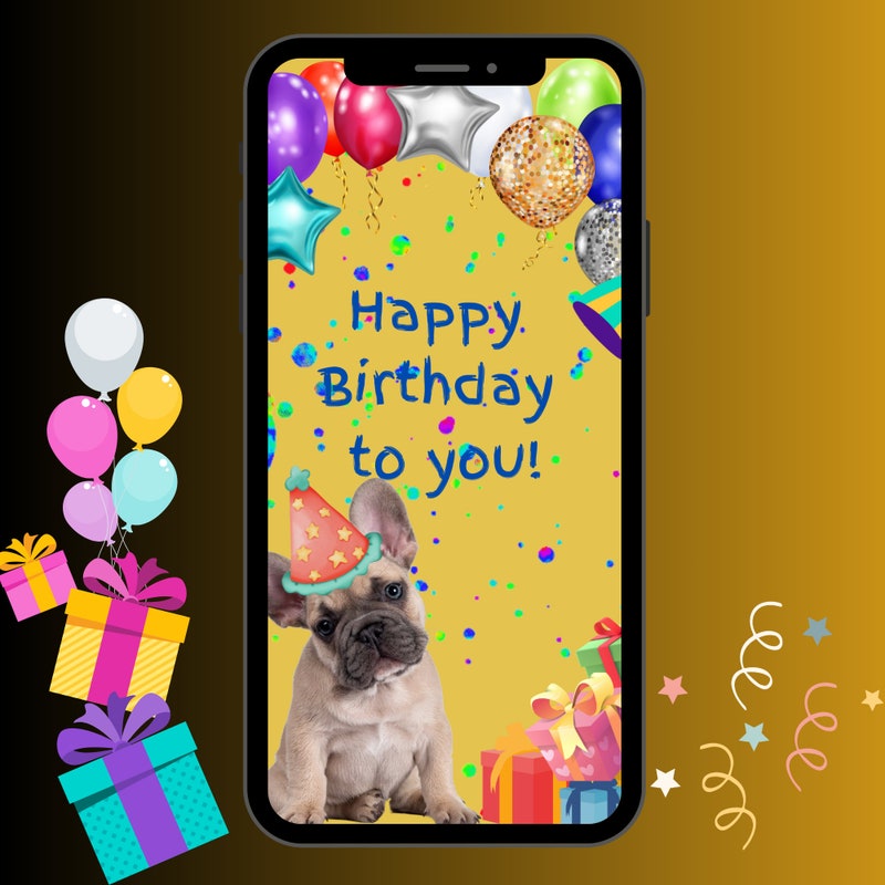 Happy Birthday Dog E Card - Etsy