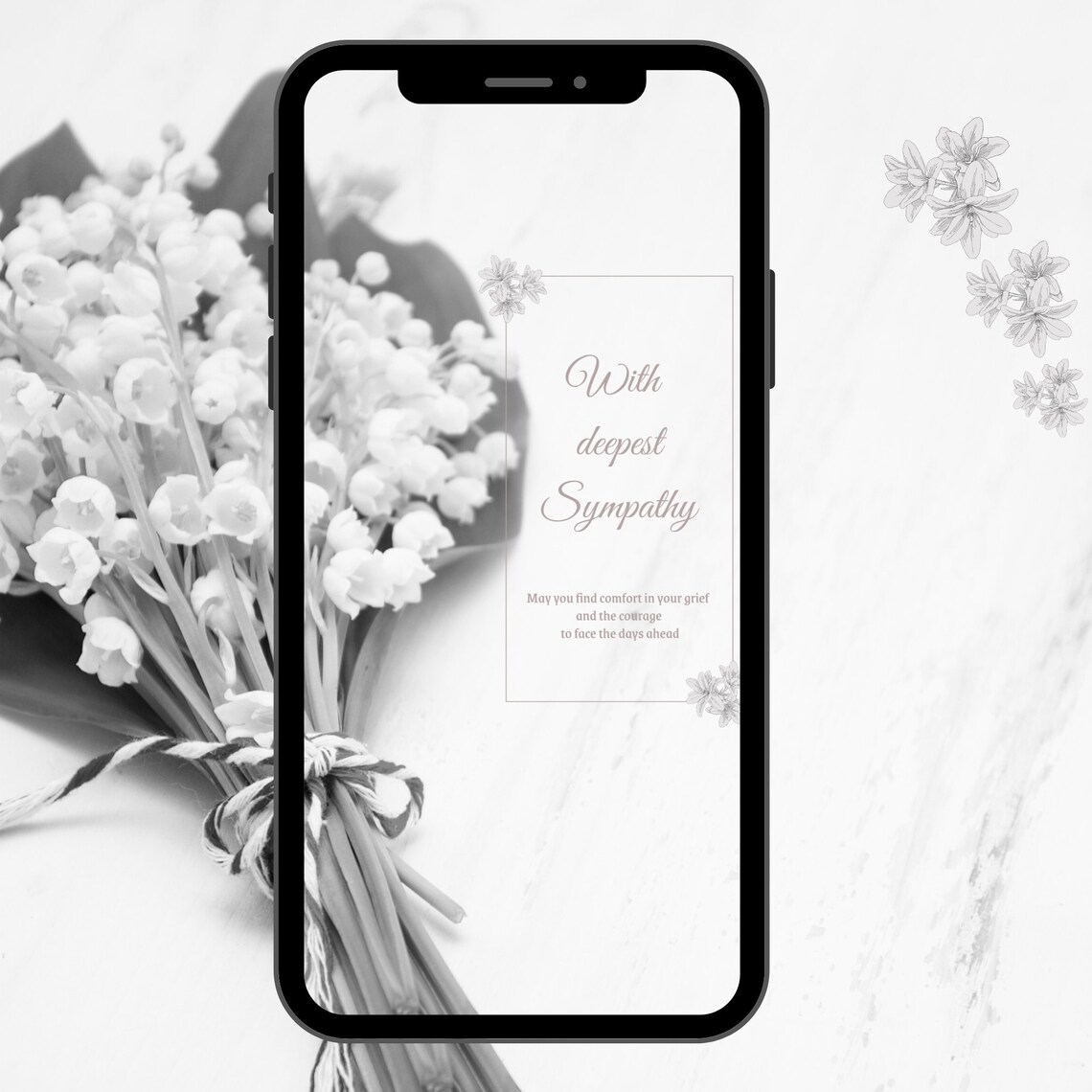 Condolences Digital Card | Sympathy Card | Thoughts and Prayers Card ...