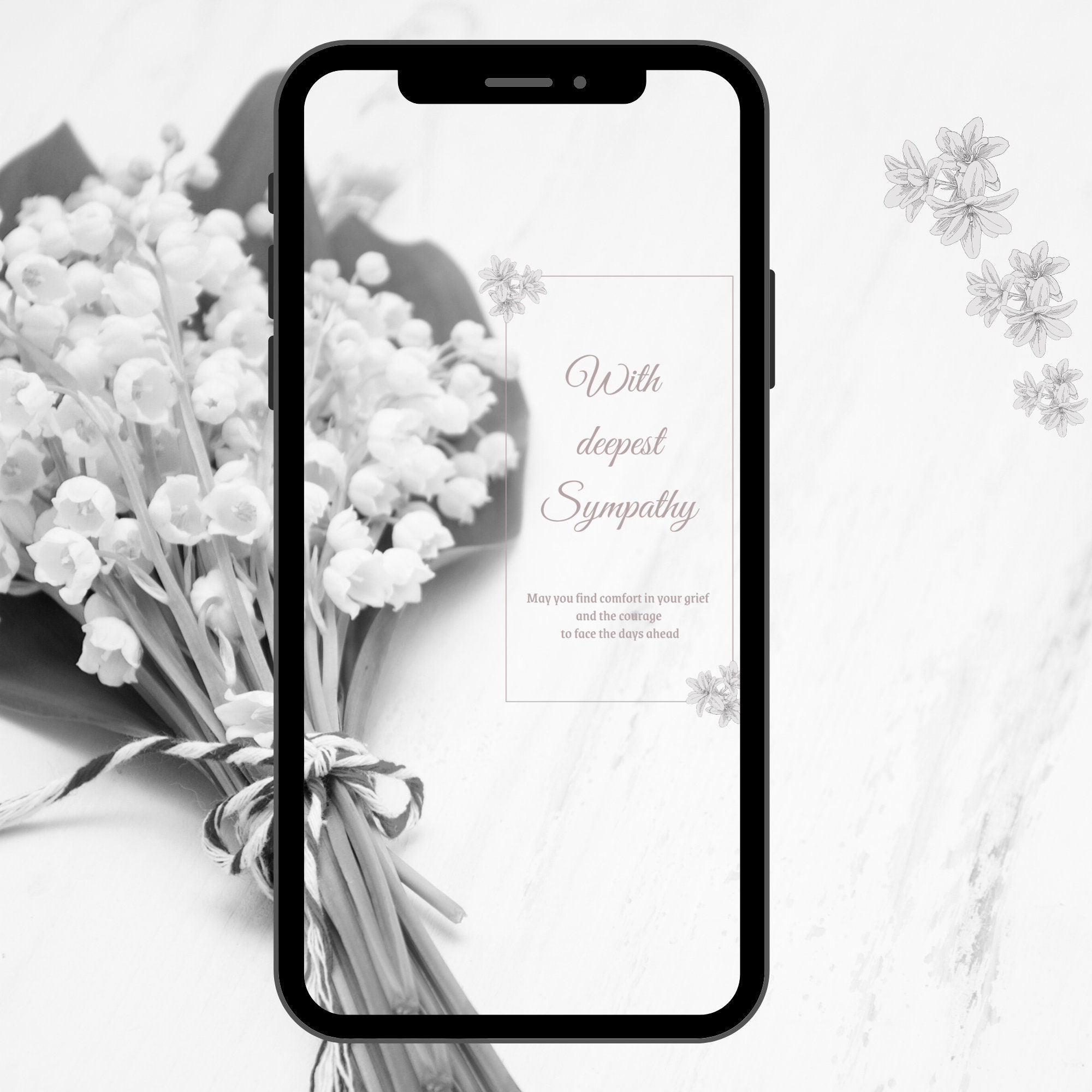 Condolences Digital Card | Sympathy Card | Thoughts and Prayers Card ...