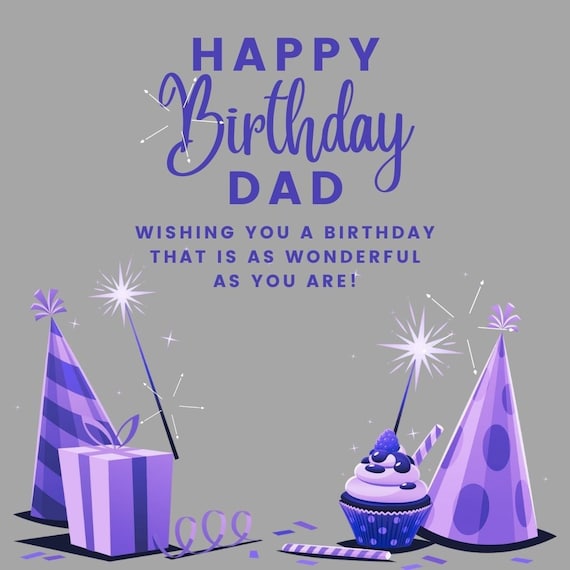 Happy Birthday Dad Happy Birthday Digital Card Happy - Etsy