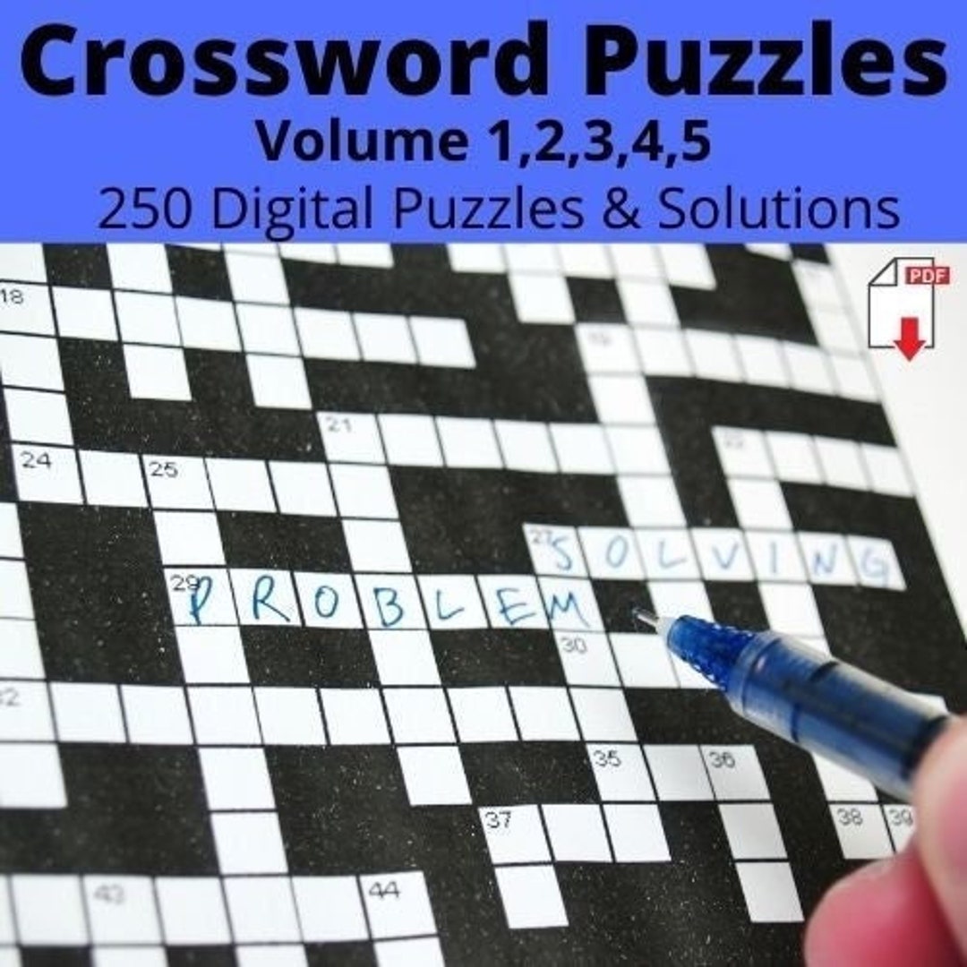 250 Printable Crossword Puzzles Volume 1,2,3,4,5 Back to School, Word ...