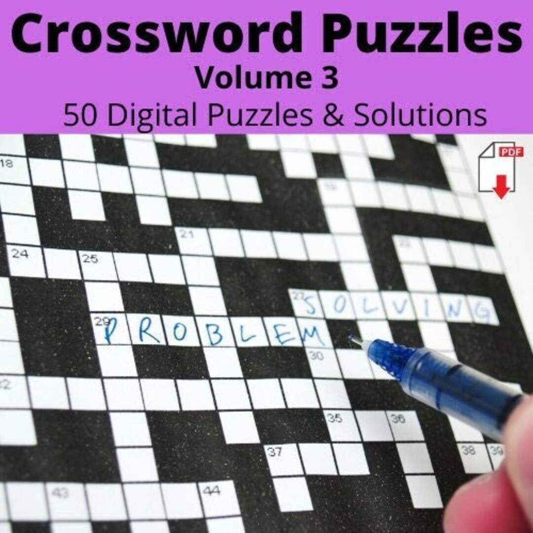 50 Printable Crossword Puzzles Volume 3, Back to School, Word Scramble ...