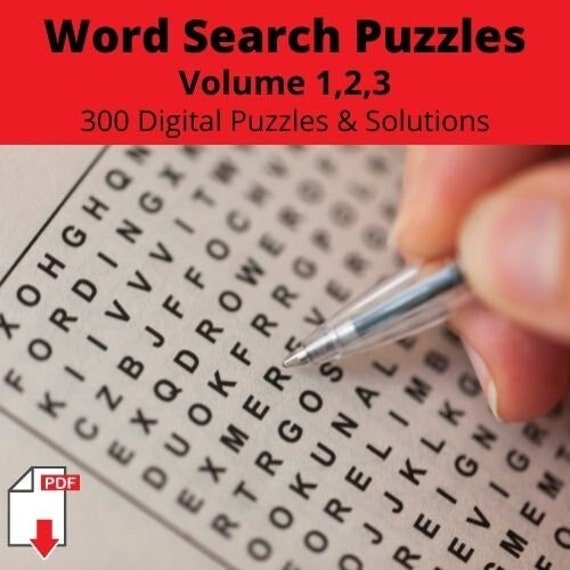 300 Word Search Puzzles With Solutions Volume 123 Instant | Etsy