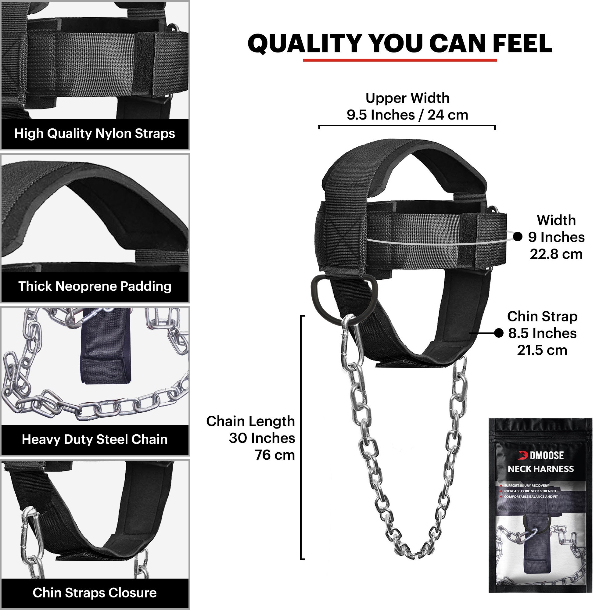 Dmoose Neck Harness, Increases Neck Core Strength and Supports Injury ...