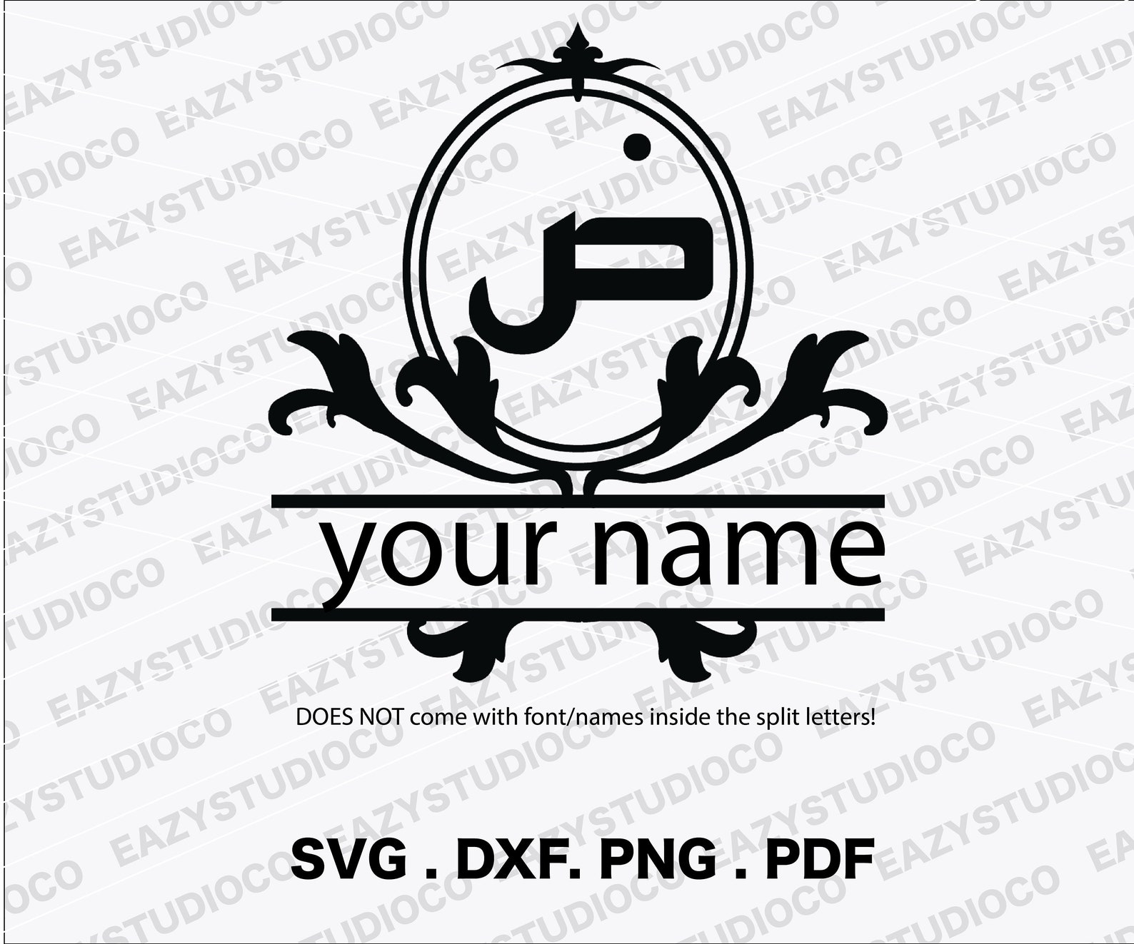 Arabic Letter Monogram Svg, 28 Arabic Alphabet Svg, Split Monogram SVG ...