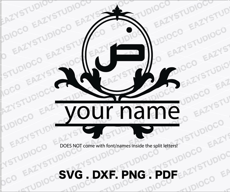 Arabic Letter Monogram Svg, 28 Arabic Alphabet Svg, Split Monogram SVG ...