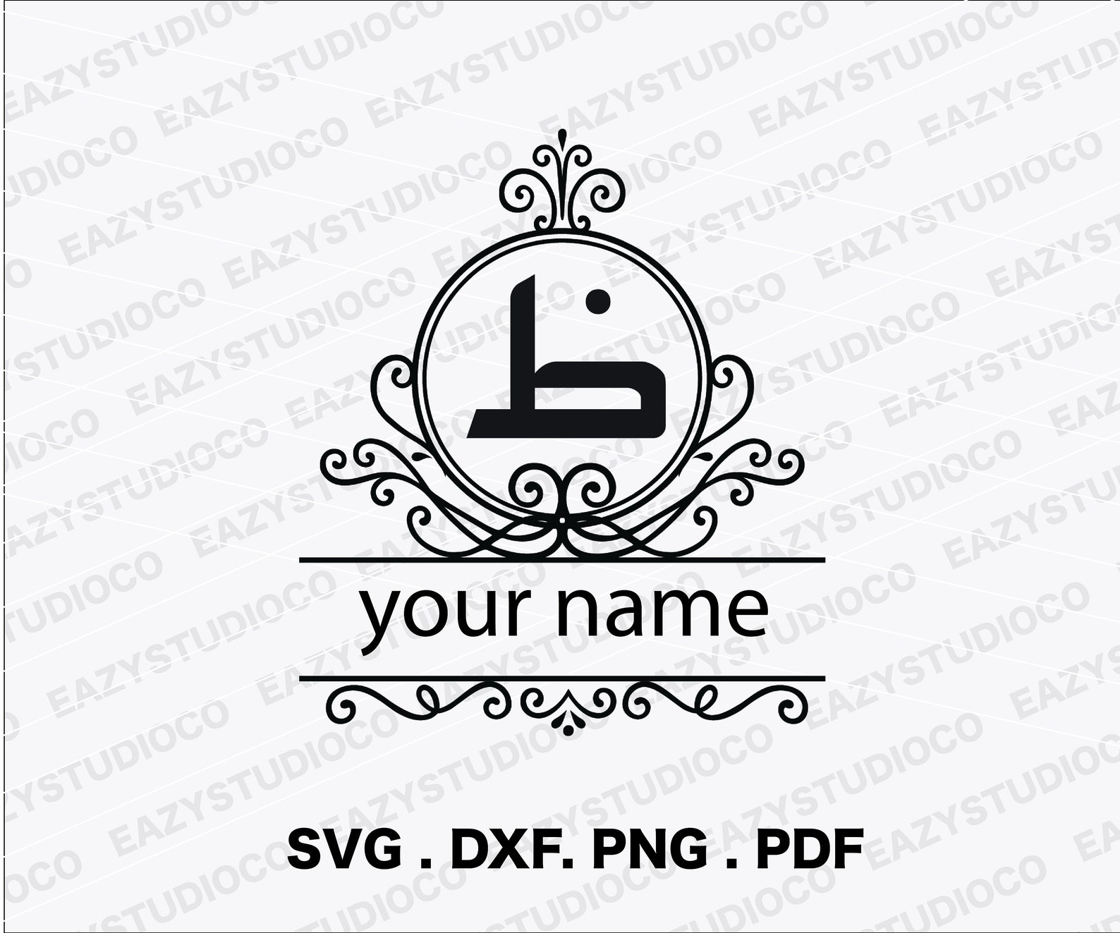 Arabic Letter Monogram, 28 Arabic Alphabet Svg, Split Monogram SVG DXF ...