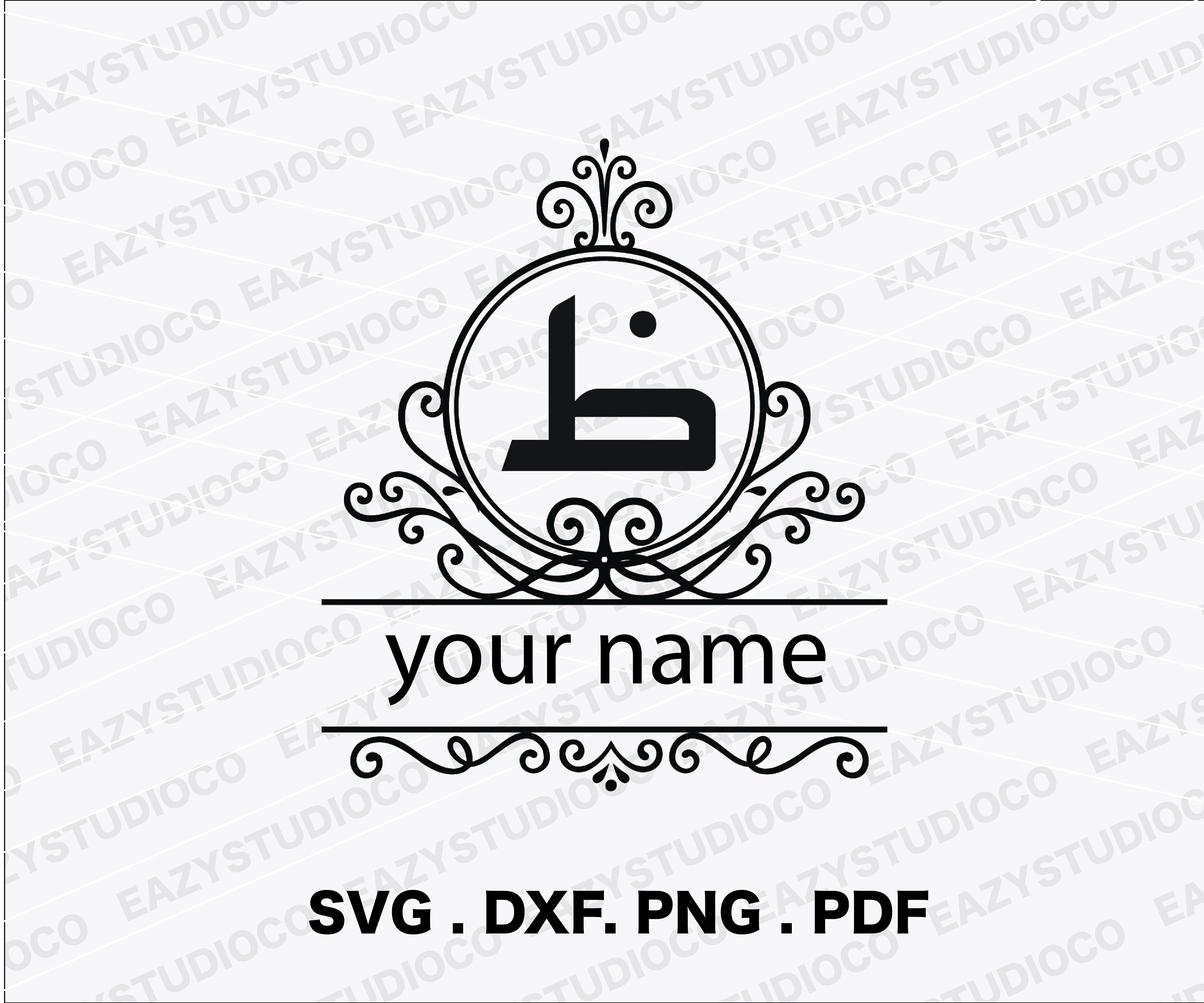Arabic Letter Monogram, 28 Arabic Alphabet Svg, Split Monogram SVG DXF ...
