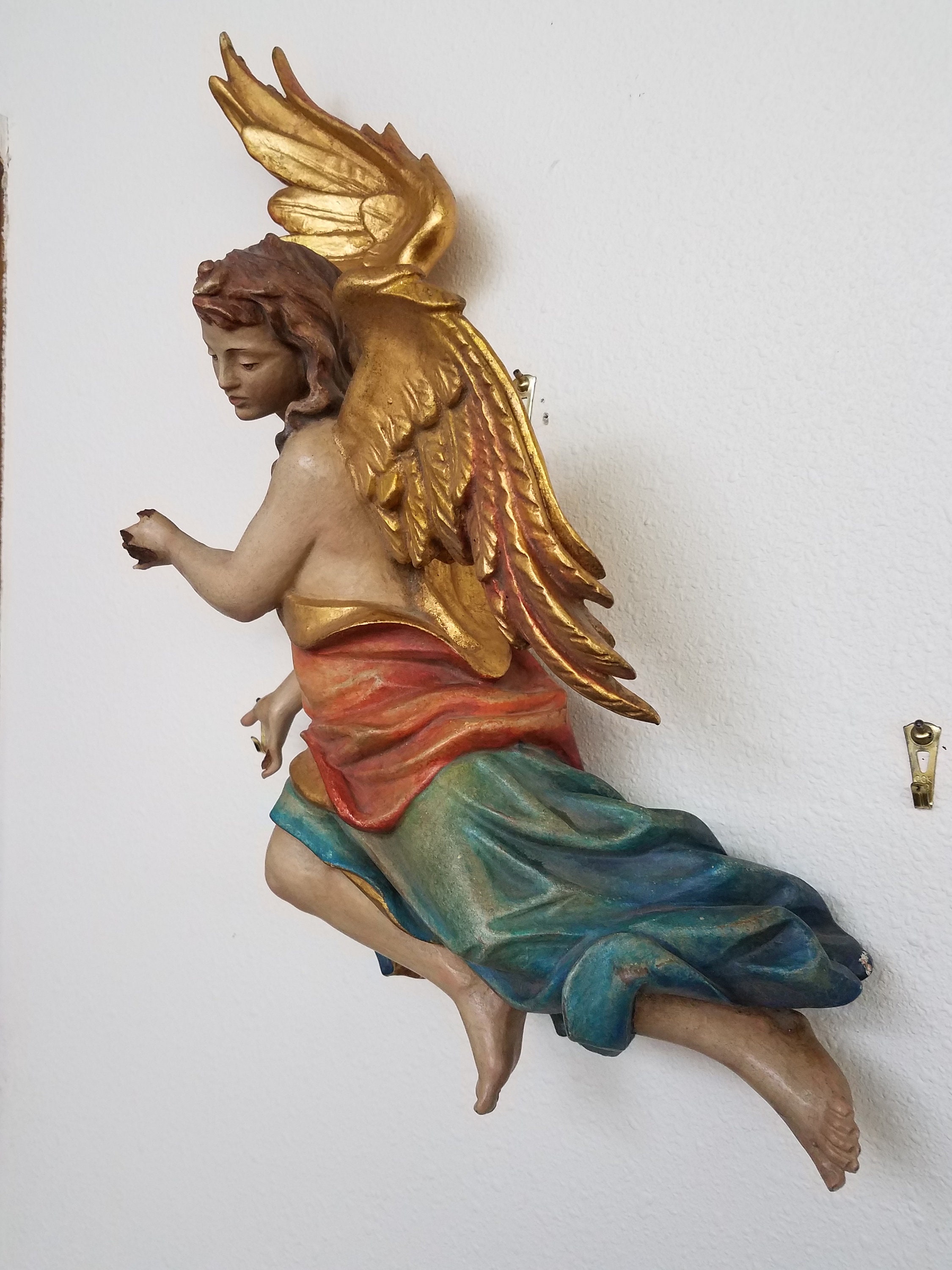 Antique 18th 19th Wood Carved Angel Gold Gilding and - Etsy