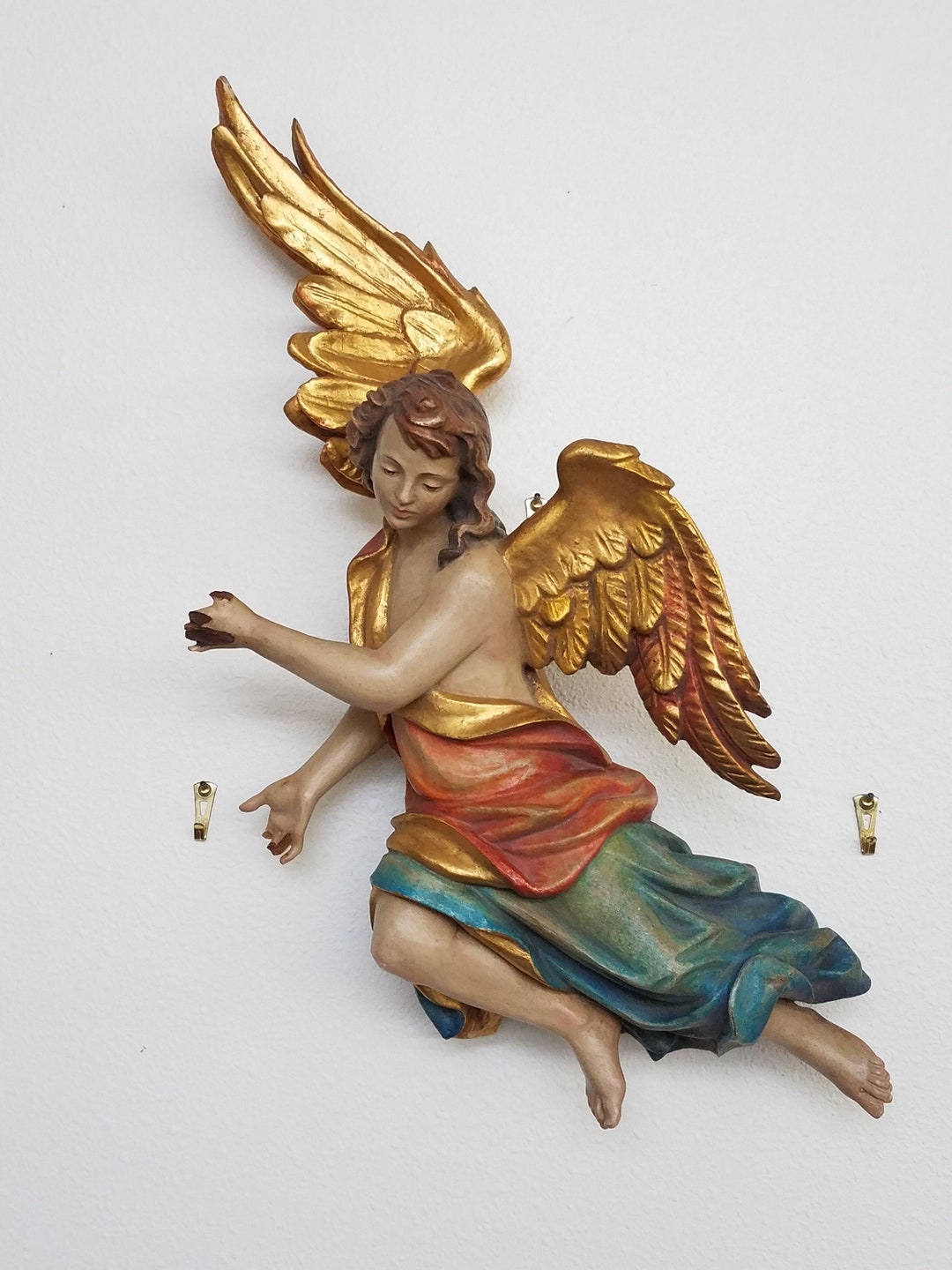 Antique 18th 19th Wood Carved Angel Gold Gilding and - Etsy