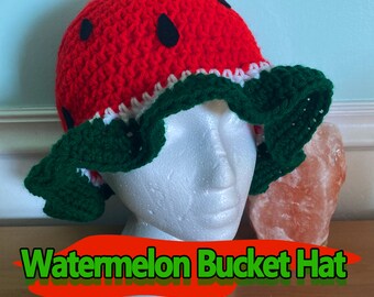 Crochet Watermelon Bucket Hat - Etsy