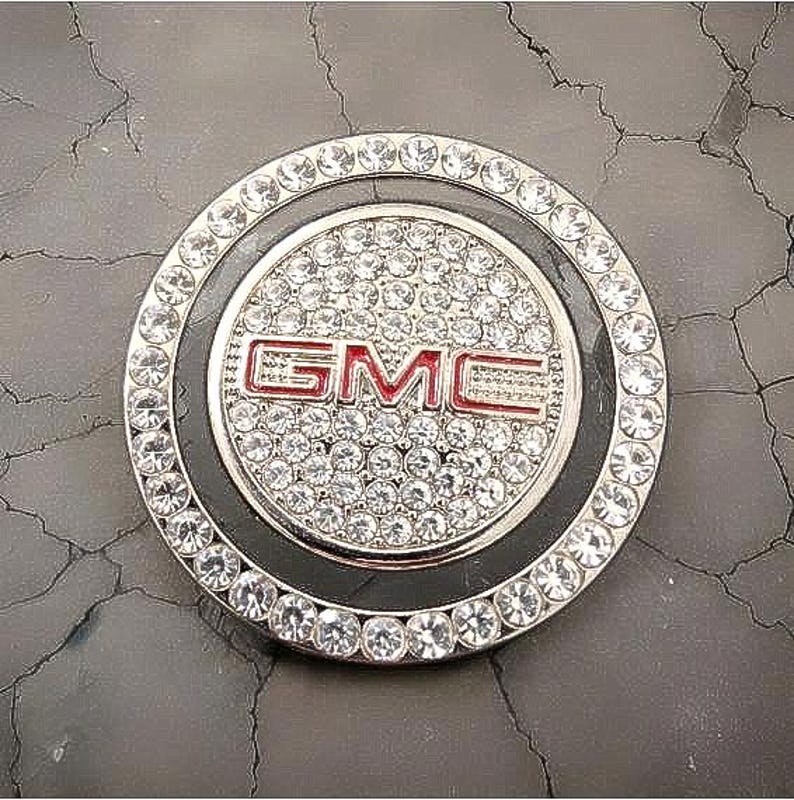 2pc. GMC Emblem Metal Car Push Start Button Rhinestone Ring and Cap/car ...